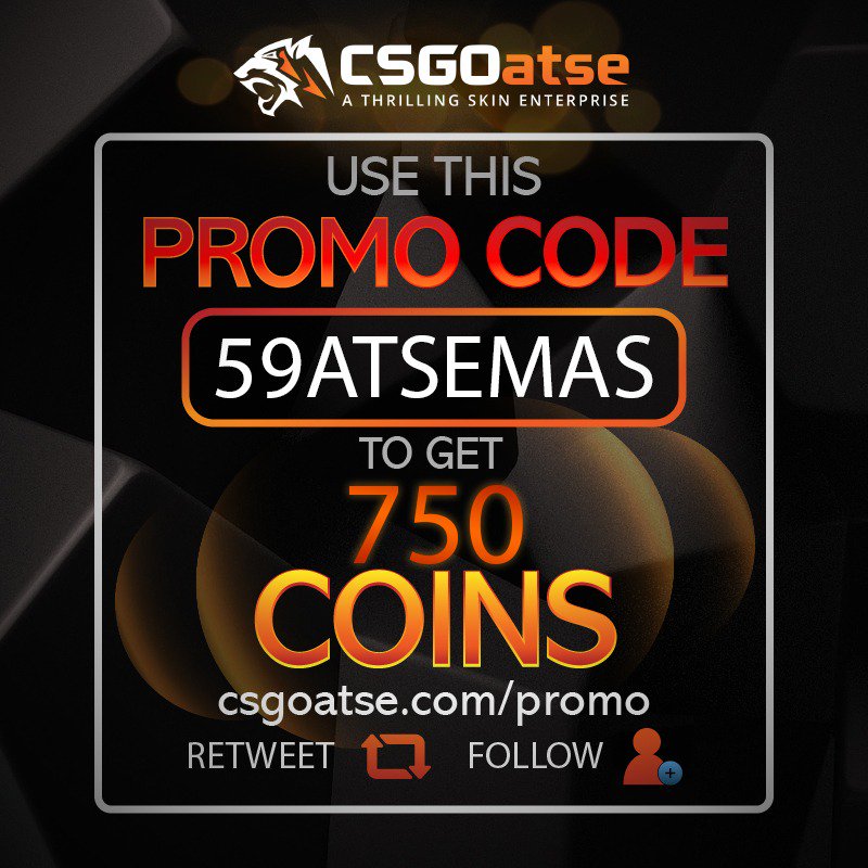 CSGOatse on Twitter: "🔥🔥PROMO DROP🔥🔥 Use this code for 500 free coins on CSGOAtse! Code only ...