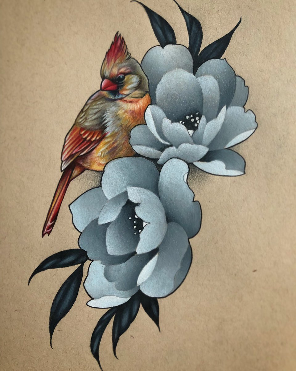 Female Cardinal Tattoo