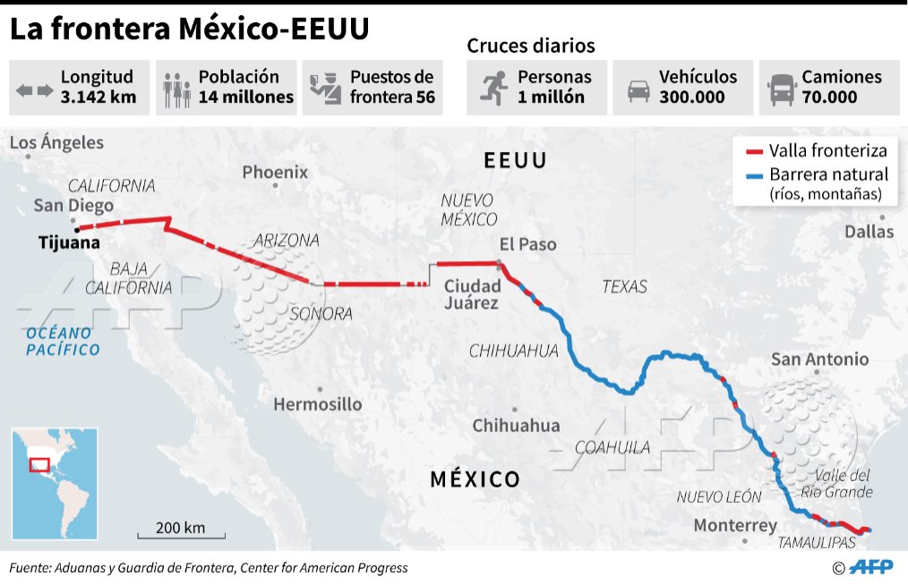 Mapa De Frontera Con Mexico Y Estados Unidos #Mexico #Estadosunidos