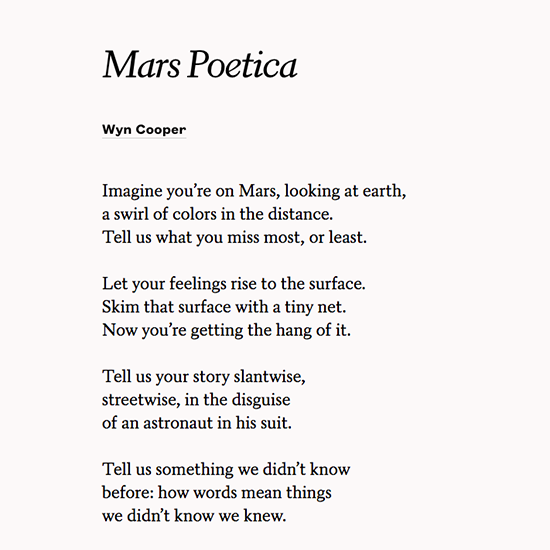 Poem About The Planet Mars