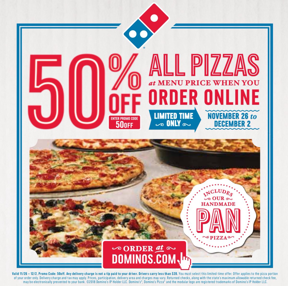 Dominos Pan Pizza Menu