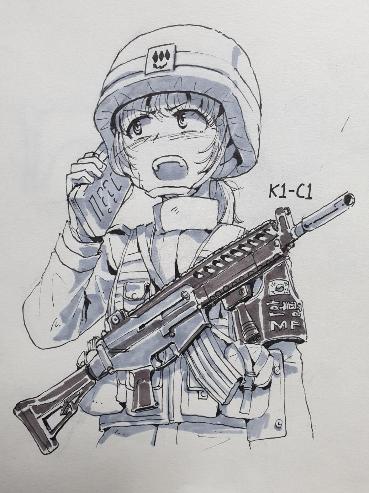 KAREPACK on Twitter: "K1C1 카빈형 돌격소총 K1A의 윗총몸과 K2C1의 아랫총몸을 결합하는 방식으로 계량되었으며 전방부대 우선으로 배치되어지고있다 ...