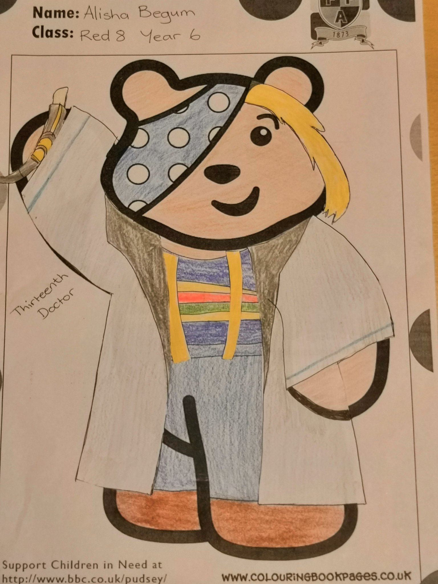 Pudsey Bear Colouring In Pictures