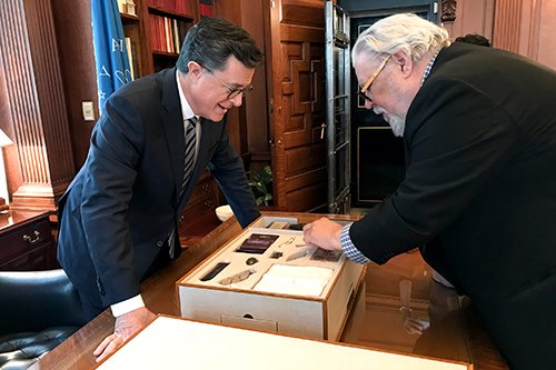 Stephen Colbert of CBS' visited the Library as a part of a segment that ...