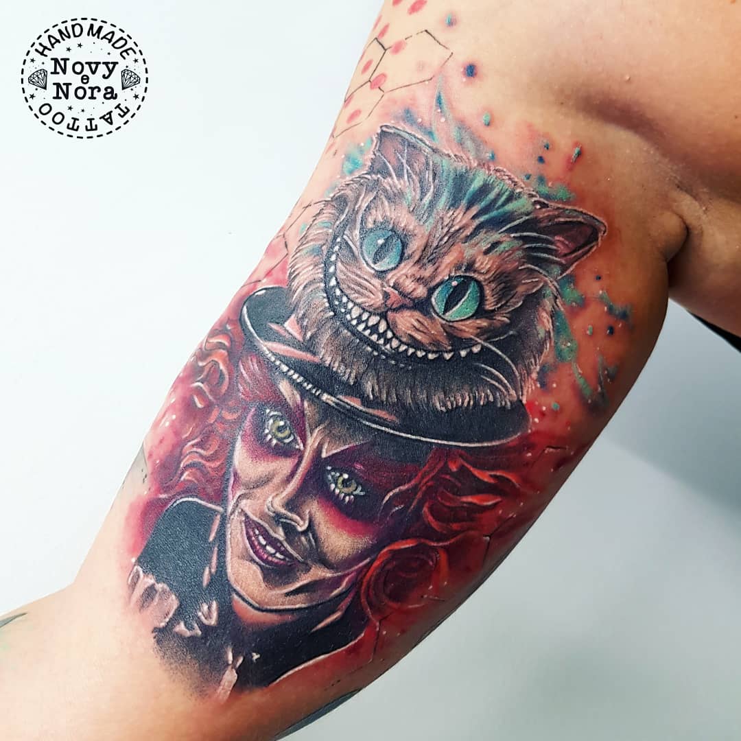 Mad Hatter Cat Tattoo