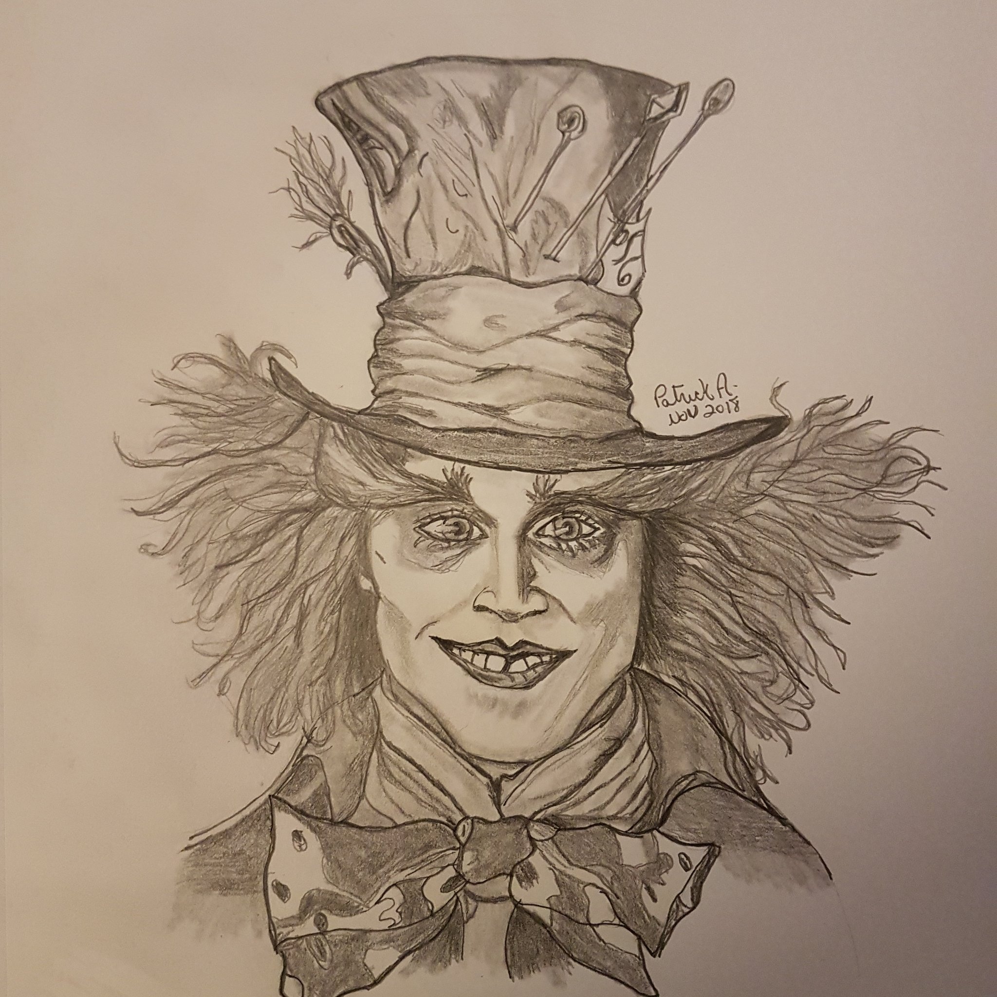 Mad Hatter Pencil Drawings