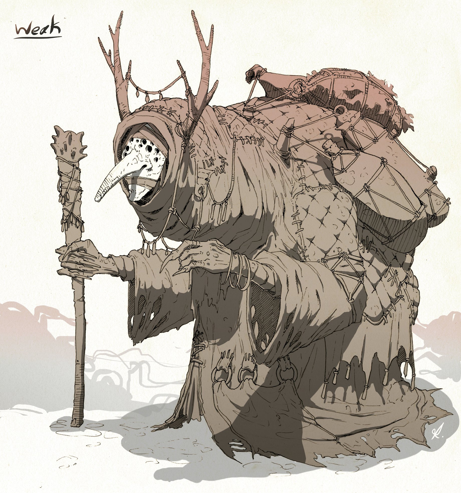 Creepy Old Lady Cartoon