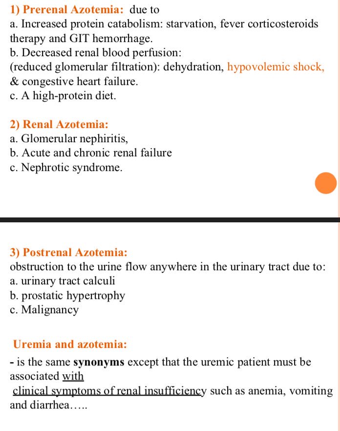 Uremia Vs Azotemia Ch 20: Renal At Indiana University School Of