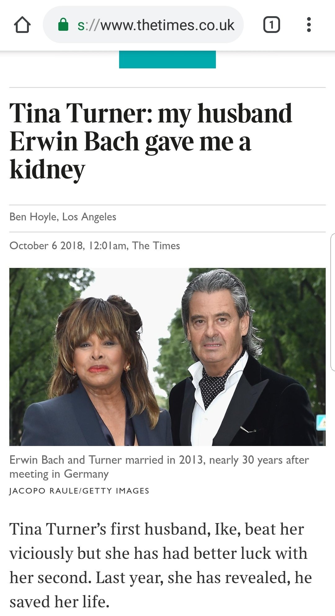 Tina Turner And Erwin Bach Young