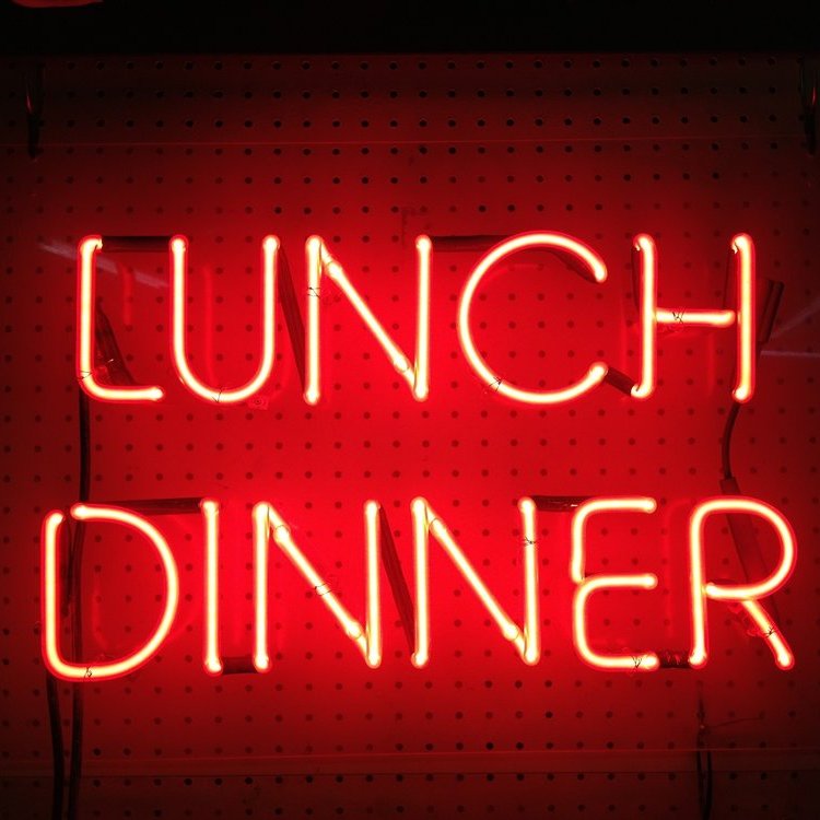 Neon Signs Now Serving Dinner
