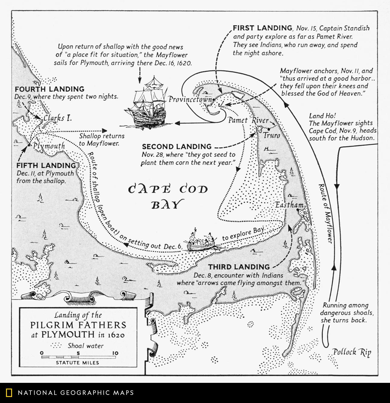 Plymouth Pilgrims Map