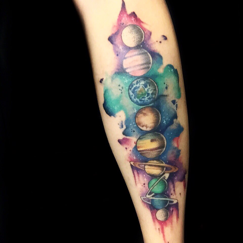 Solar System Arm Tattoo