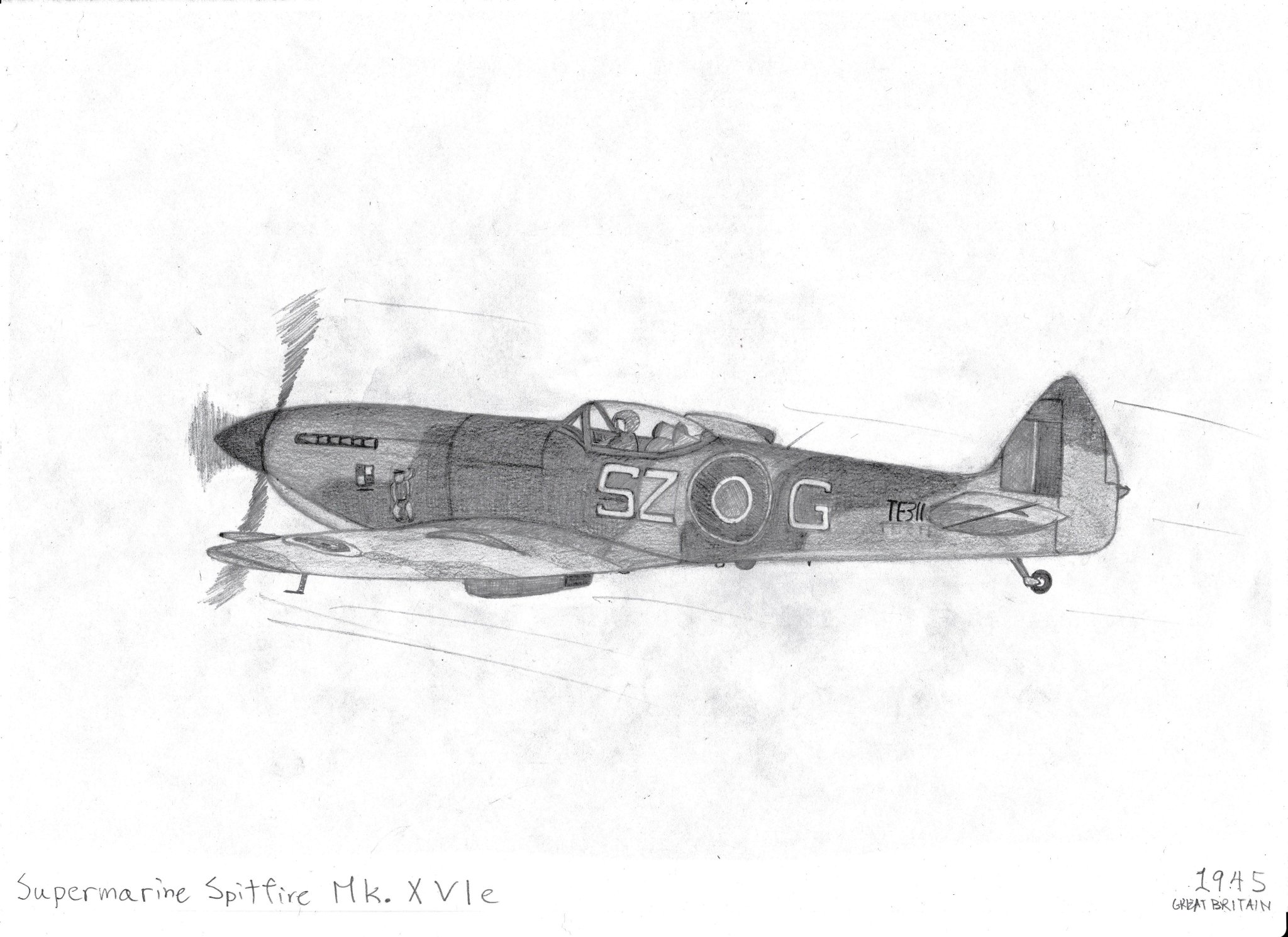 Spitfire Plane Drawings
