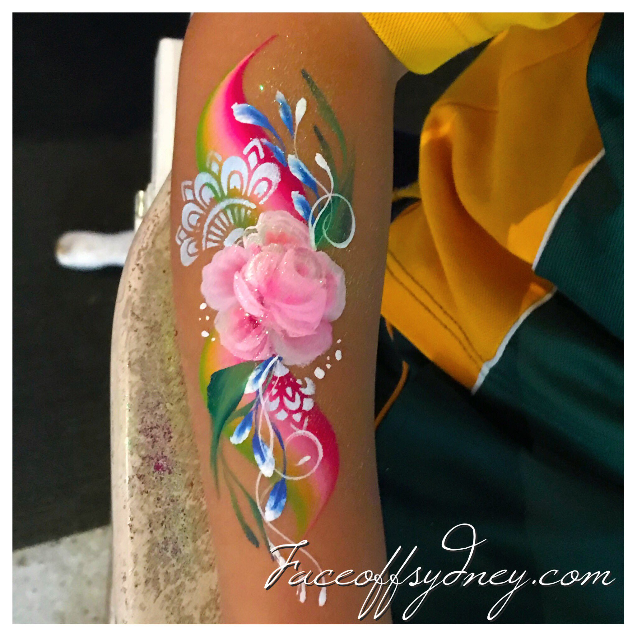 Flower Face Painting Arm