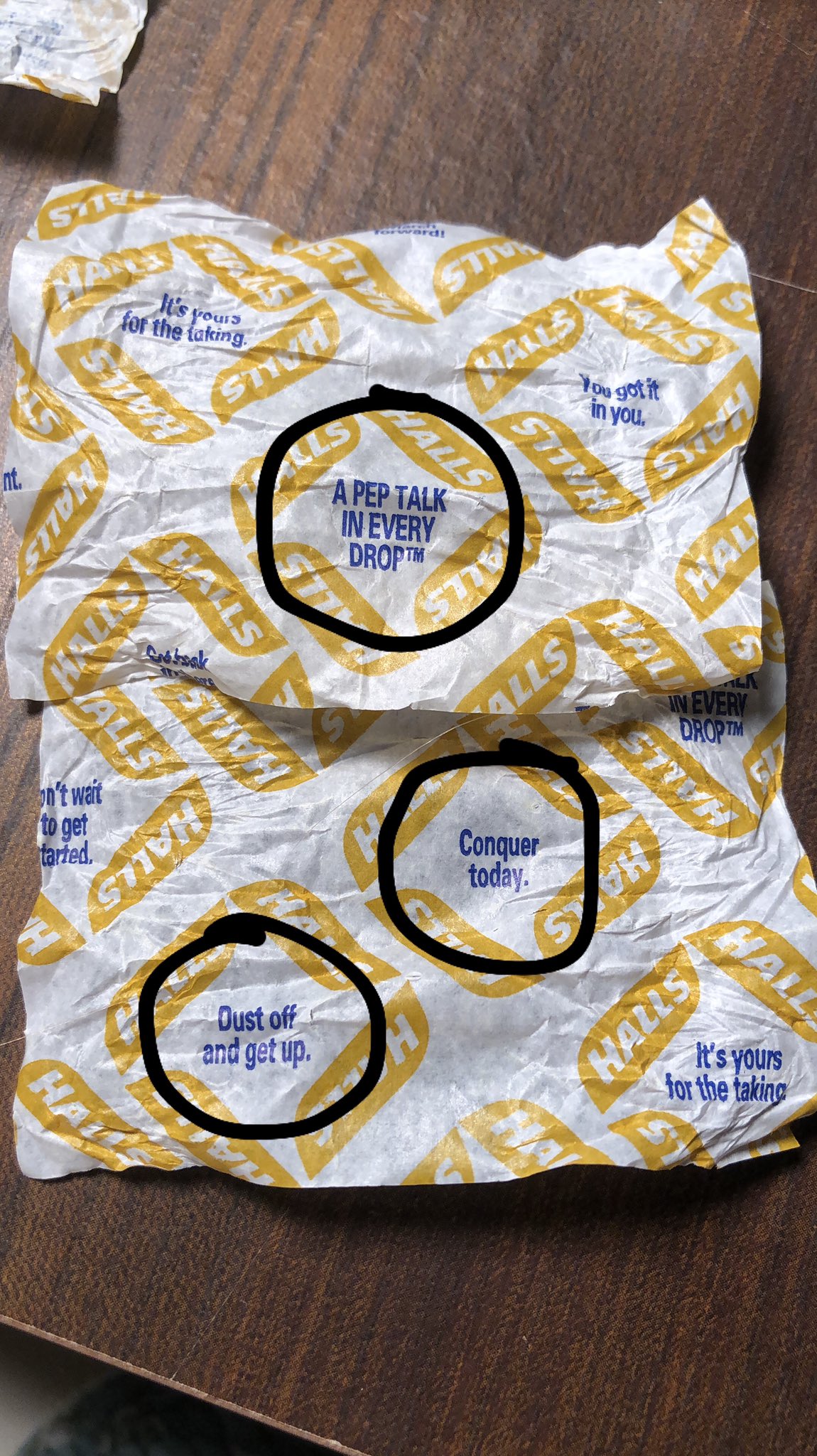 Halls Cough Drops Wrappers