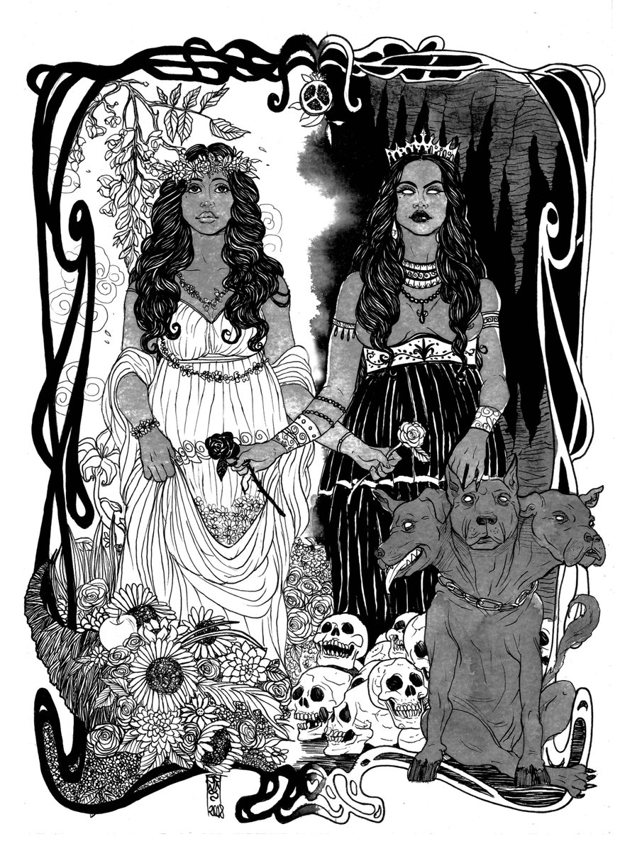 Demeter And Persephone Drawing