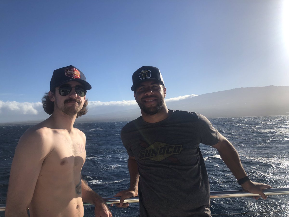 Blaney on vacation in Hawaii. He's got some sort of new thigh tattoo ...