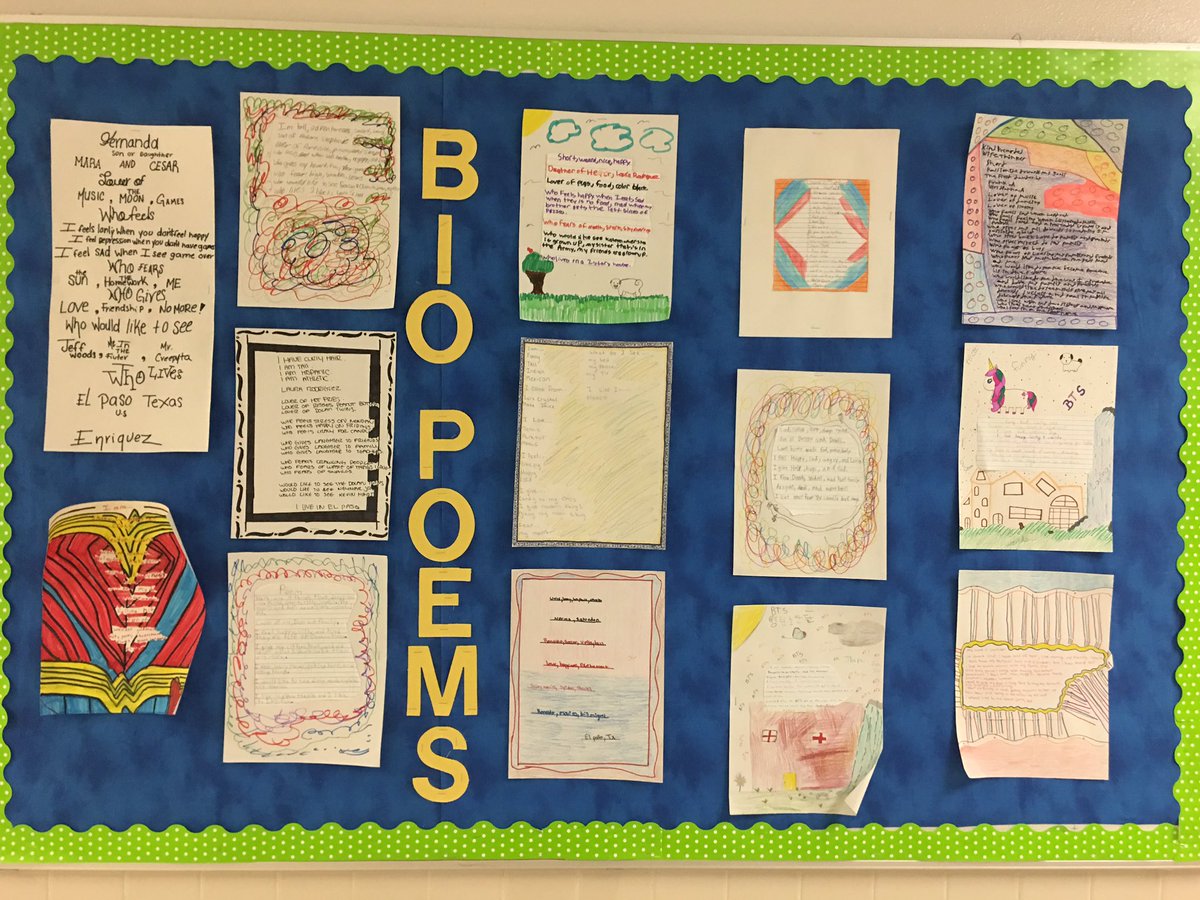 Al Garcia on Twitter: "Mrs. Vasquez middle school Bio Poems. Keep ...