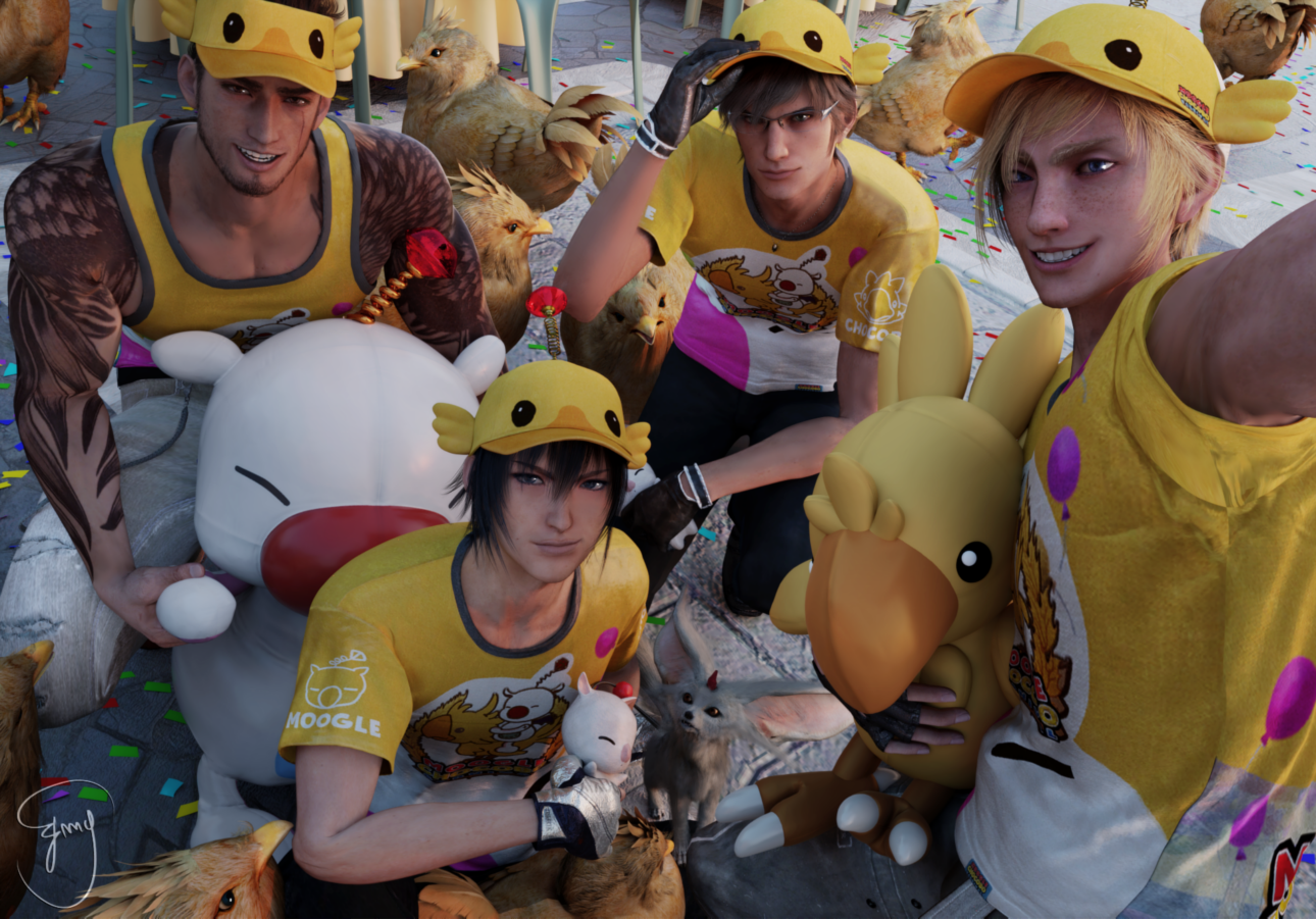ᴇᴍʏ 🌟- Commissions open on Twitter: "Moogle Chocobo Carnival! #HBDFF15 #FF15発売2周年記念祭 #FFXV # ...