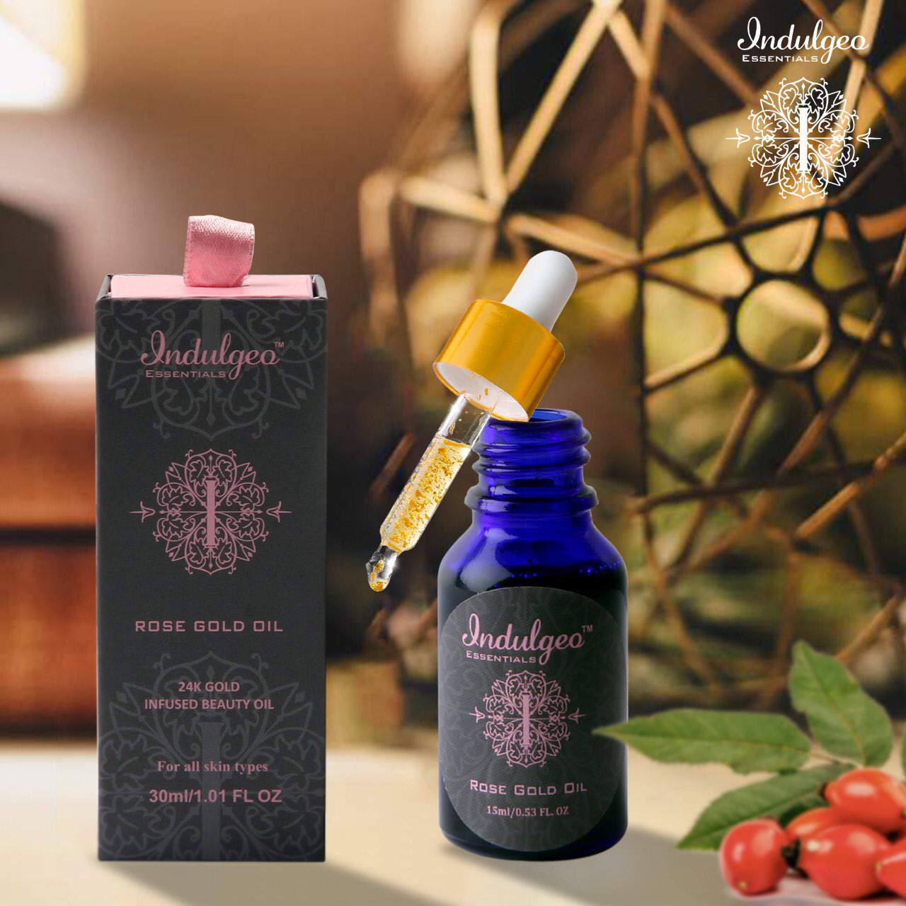 Indulgeo rose gold oil store