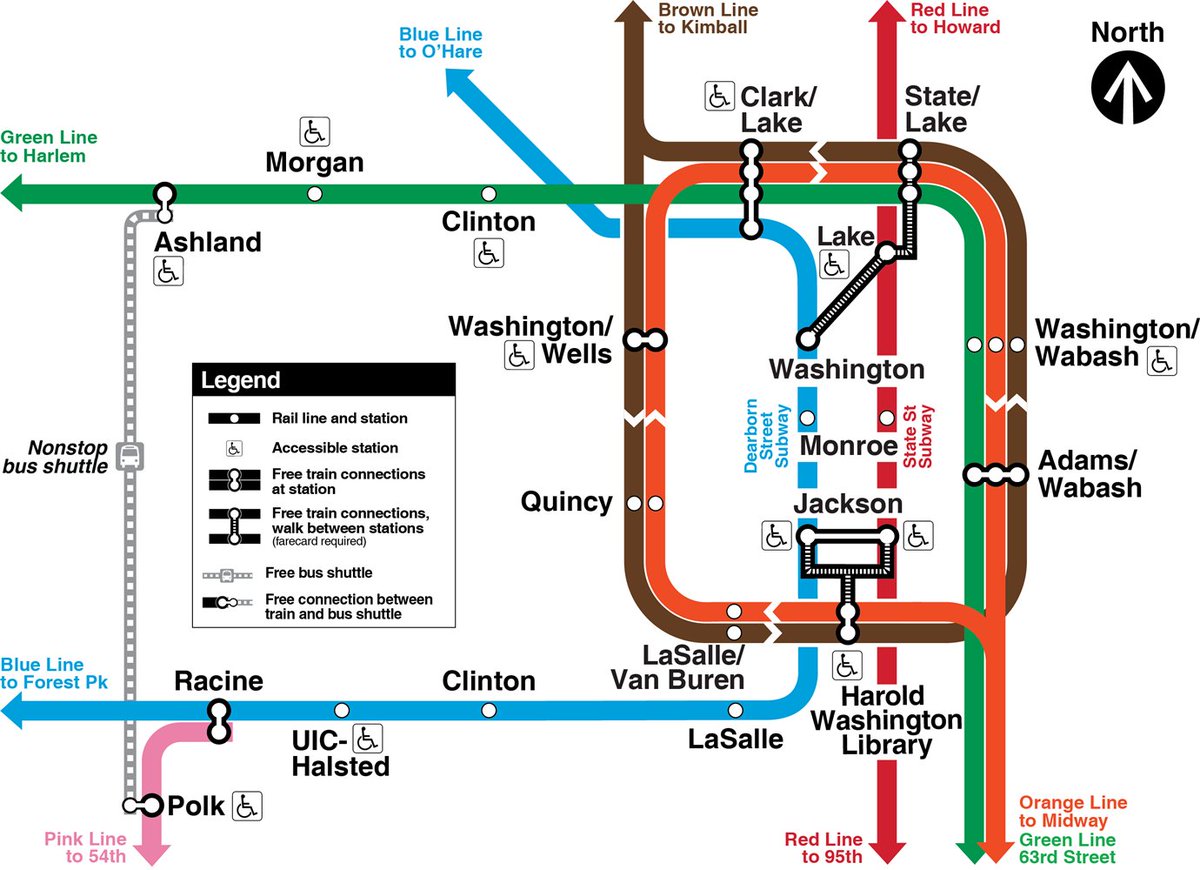 Chicago Metro Map Blue Line - Map