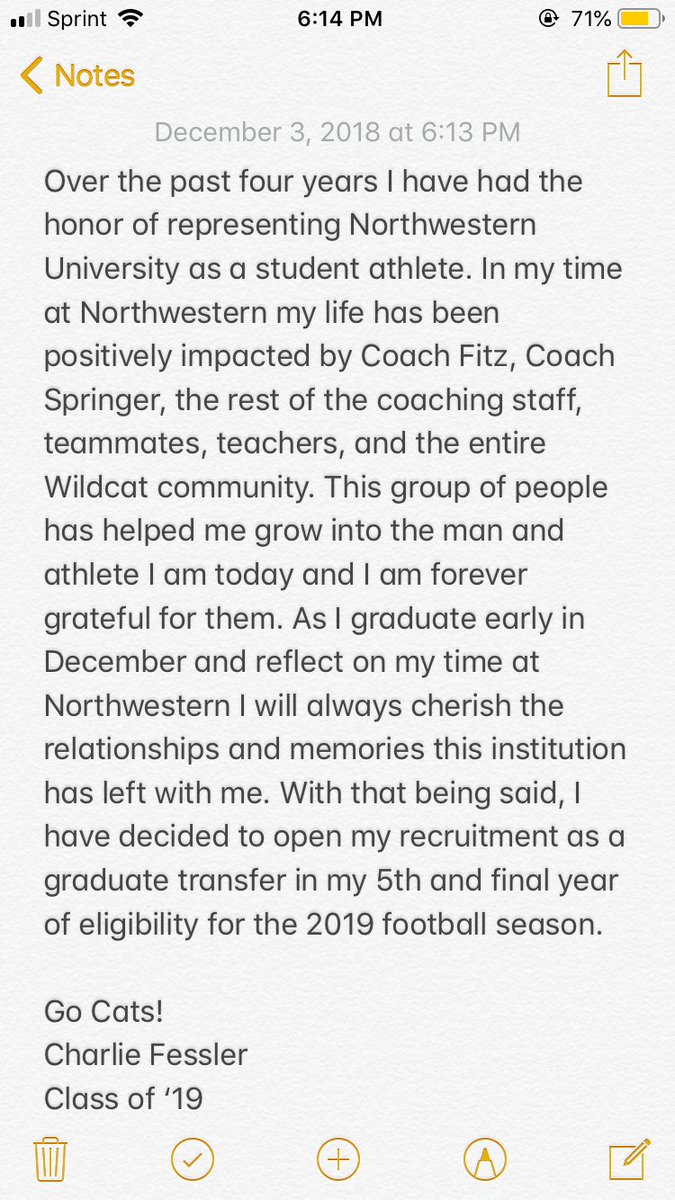 Northwestern WR Charlie Fessler to transfer : r/CFB