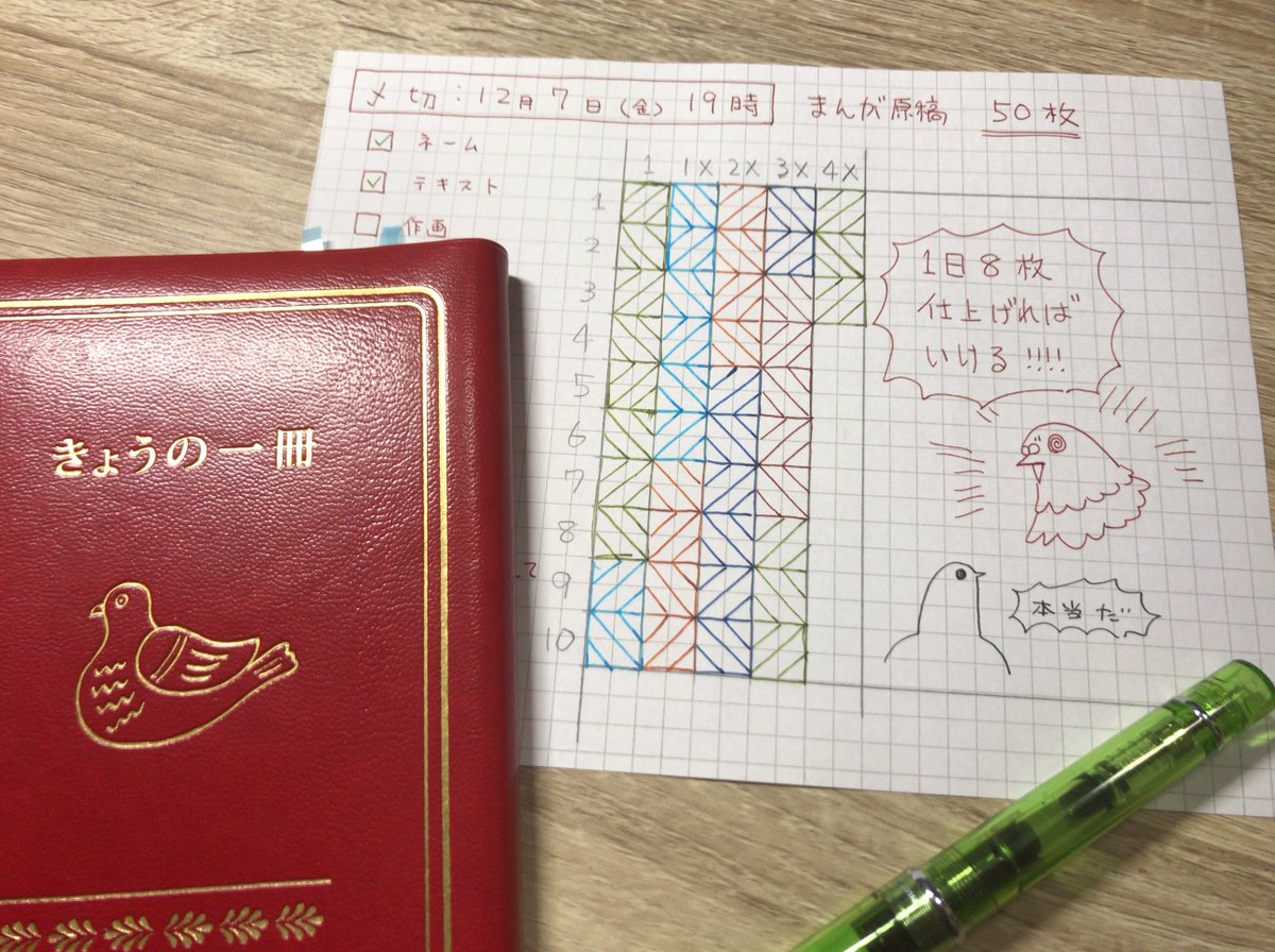 「6日目、43枚完成。いける! 」Moaの漫画