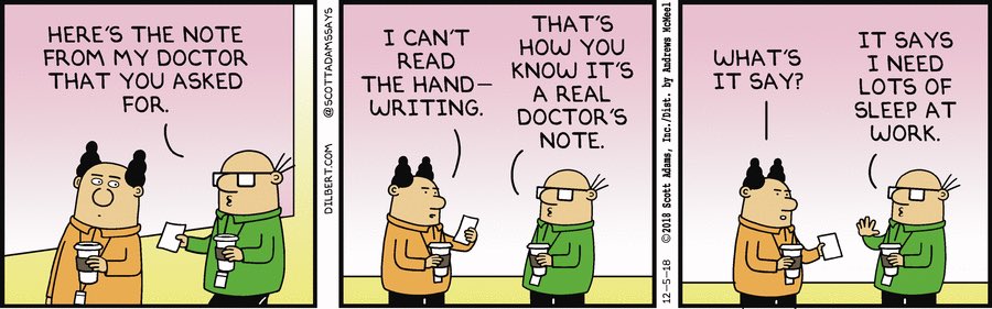 Doctor’s note — Dilbert today | Robert Went | Scoopnest