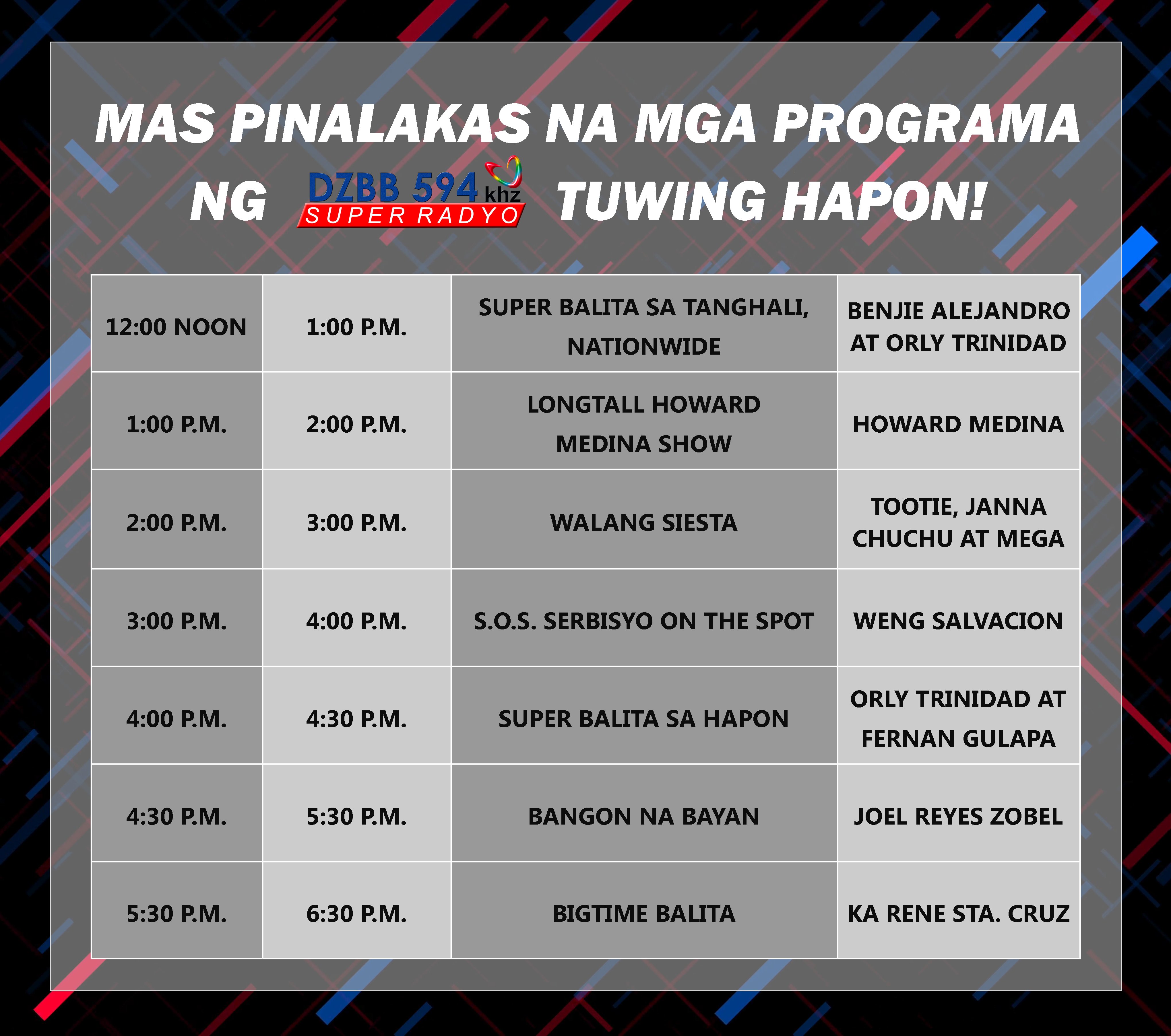 DZBB Super Radyo on Twitter: "Kabilang po ang aming bagong public service program na "#SOS: # ...