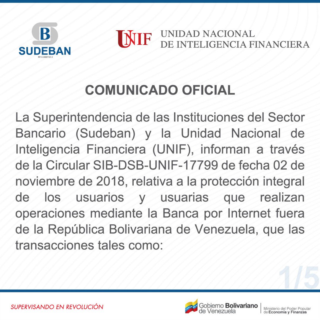 SudebanInforma on Twitter: "📢 Comunicado Oficial || La #Sudeban y la Unidad Nacional de ...