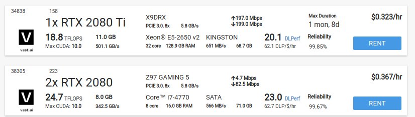 vast.ai on Twitter: "We now support the new Turing RTX GPUs which have tensorcores for ...