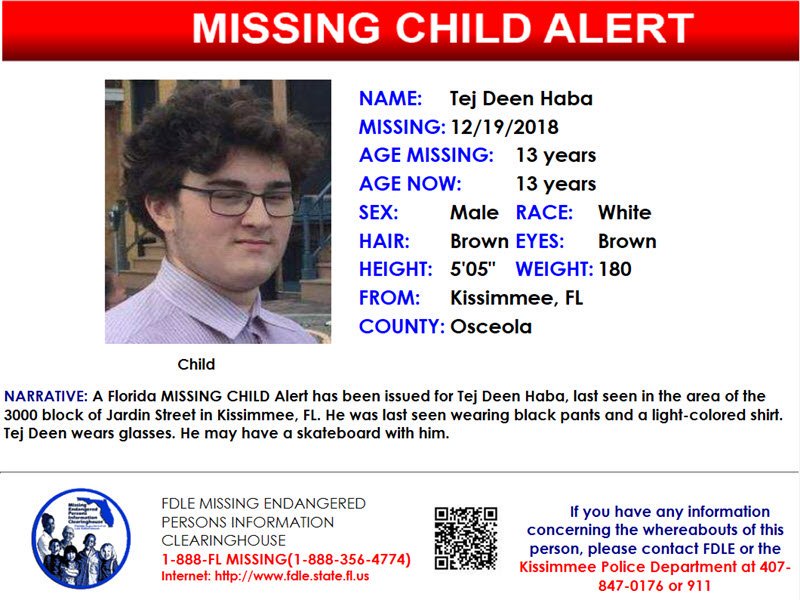 FDLE on Twitter: "Please share this post! A Florida Missing Child Alert has been issued for 13 ...