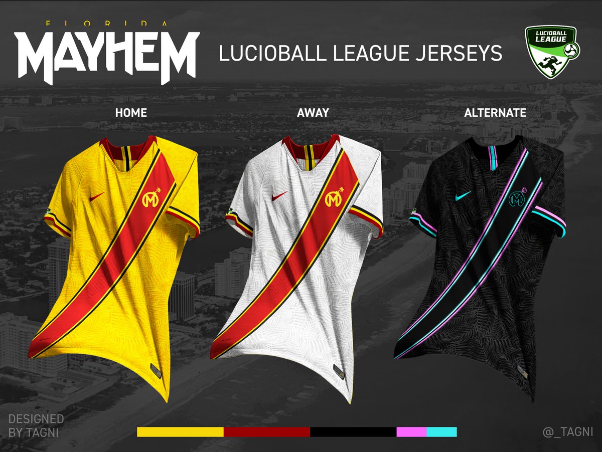 Football/Soccer style concept kit/jersey for the Florida Mayhem! Part ...