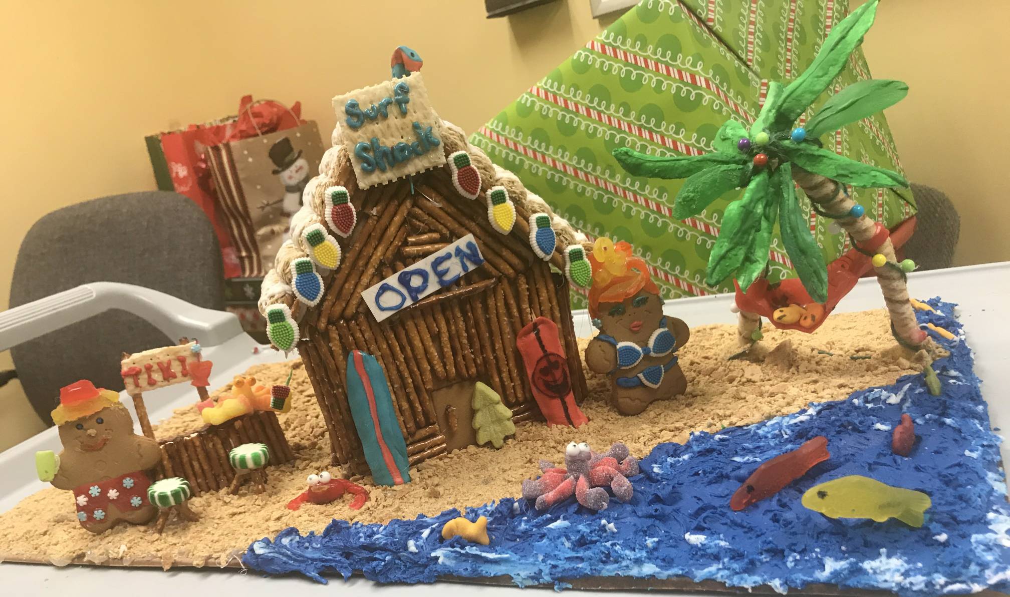 Beach Themed Gingerbread Houses