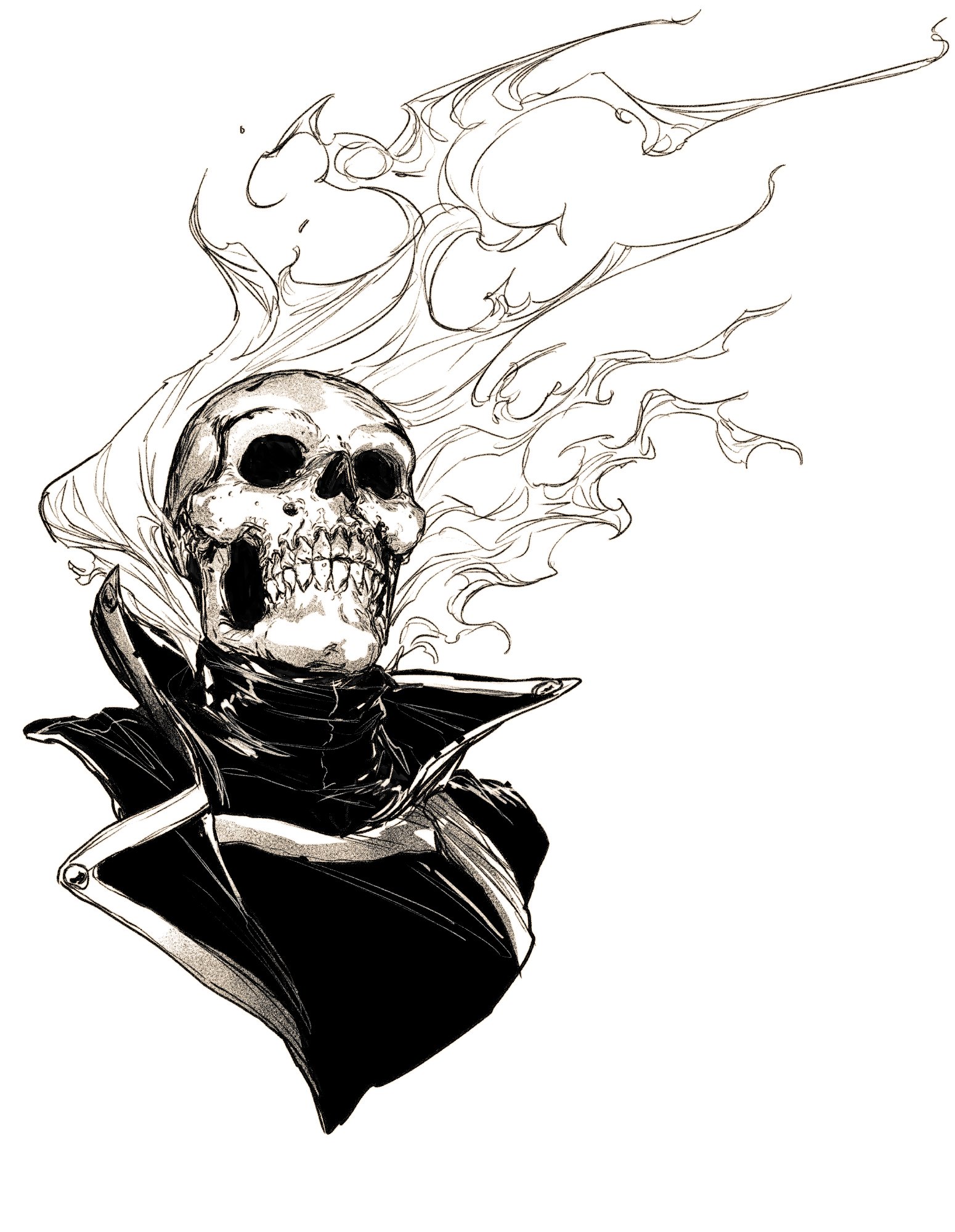 Ghost Rider Skull Drawings
