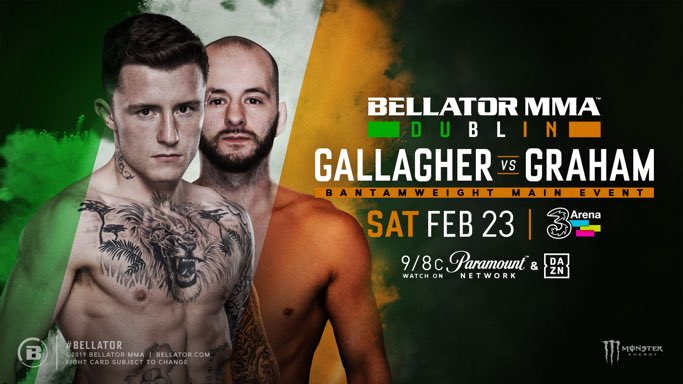 News - James Gallagher vs Steven Graham Headlines Bellator Dublin Feb ...
