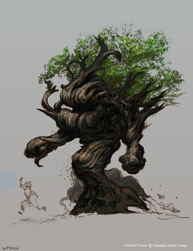 Tree Folk (Dominaria Concept Art) by Vincent Proce [790x1024] : r/mtgporn