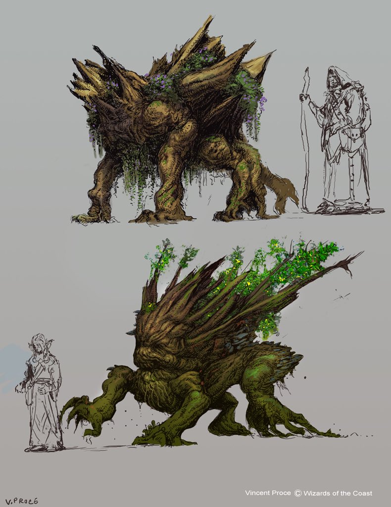 Tree Folk (Dominaria Concept Art) by Vincent Proce [790x1024] : r/mtgporn