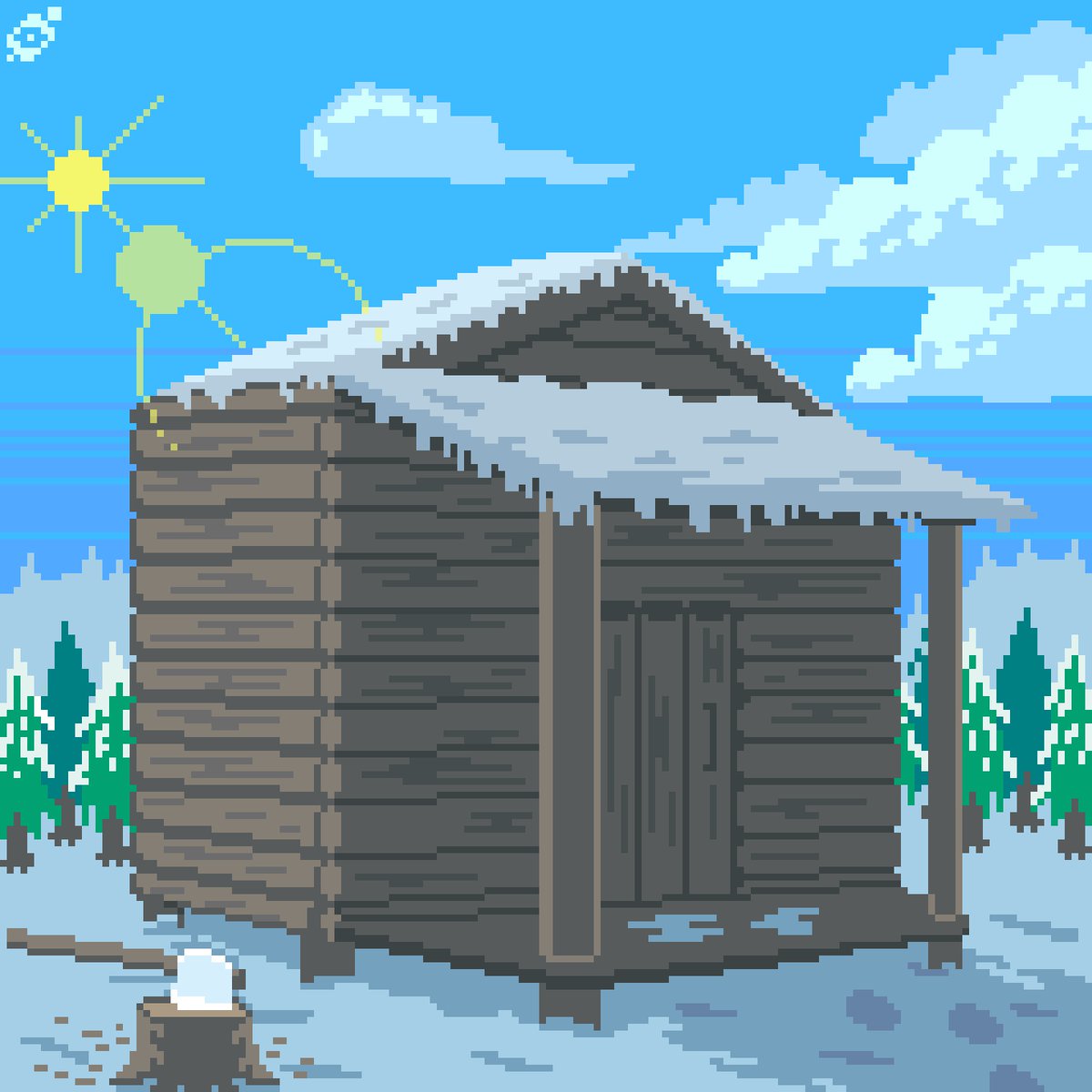 Log Cabin Pixel Art