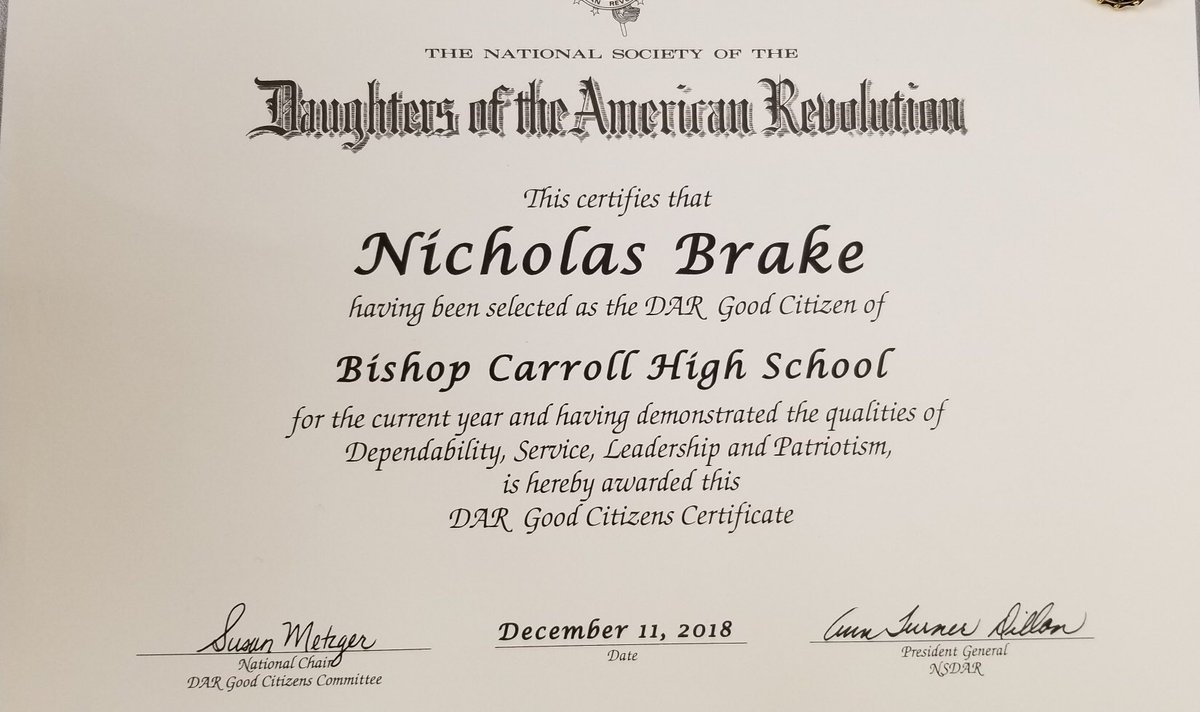 Good Citizenship Certificate