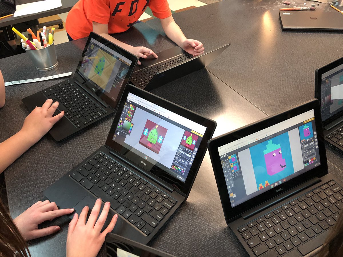 Legacy Point Art on Twitter: "4th graders combining art and technology ...