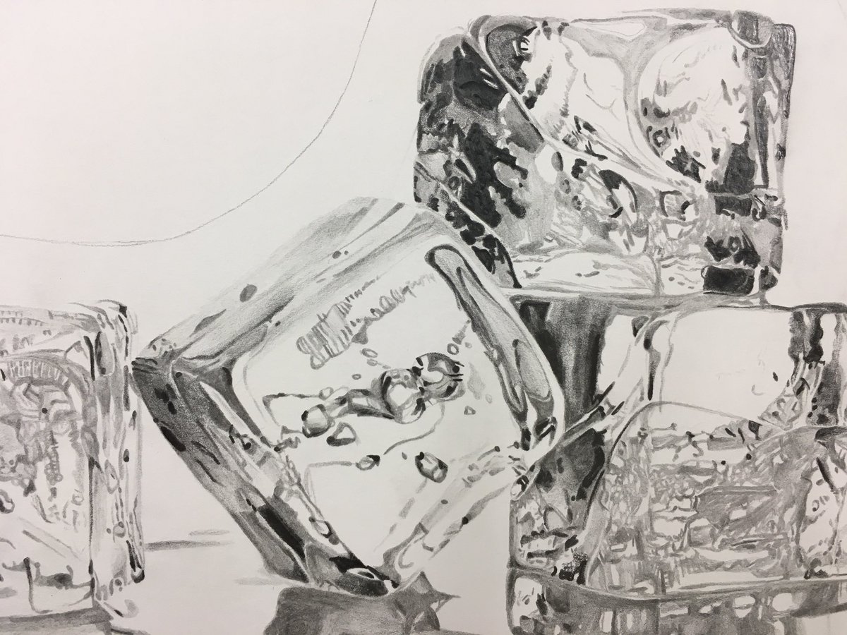 Ice Cube Pencil Drawing