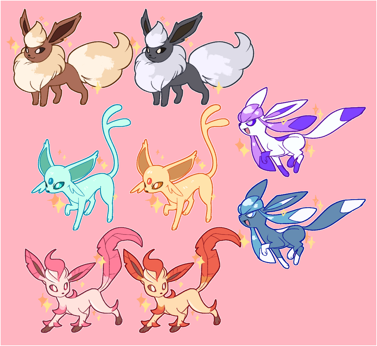 Pokemon Shiny Eevee Evolutions