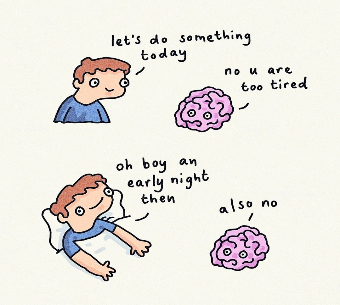 Funny Tired Brain Cartoons