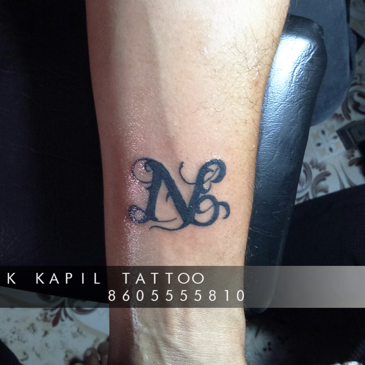 N Letter Tattoo Design