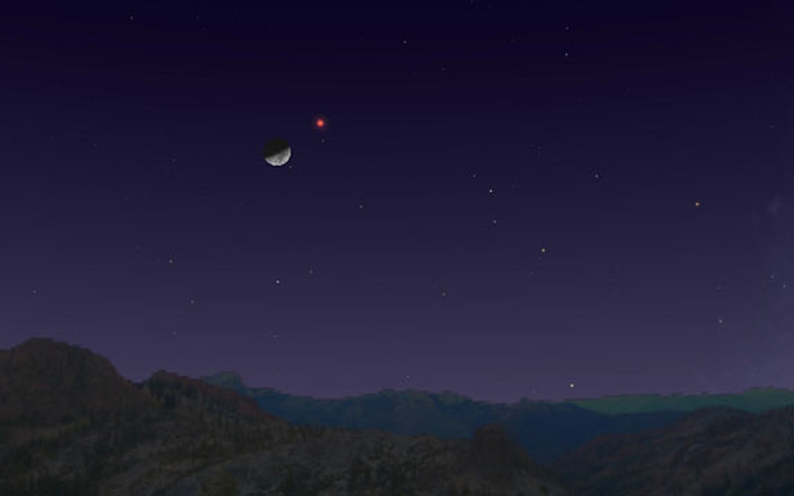 Mars In Sky Tonight