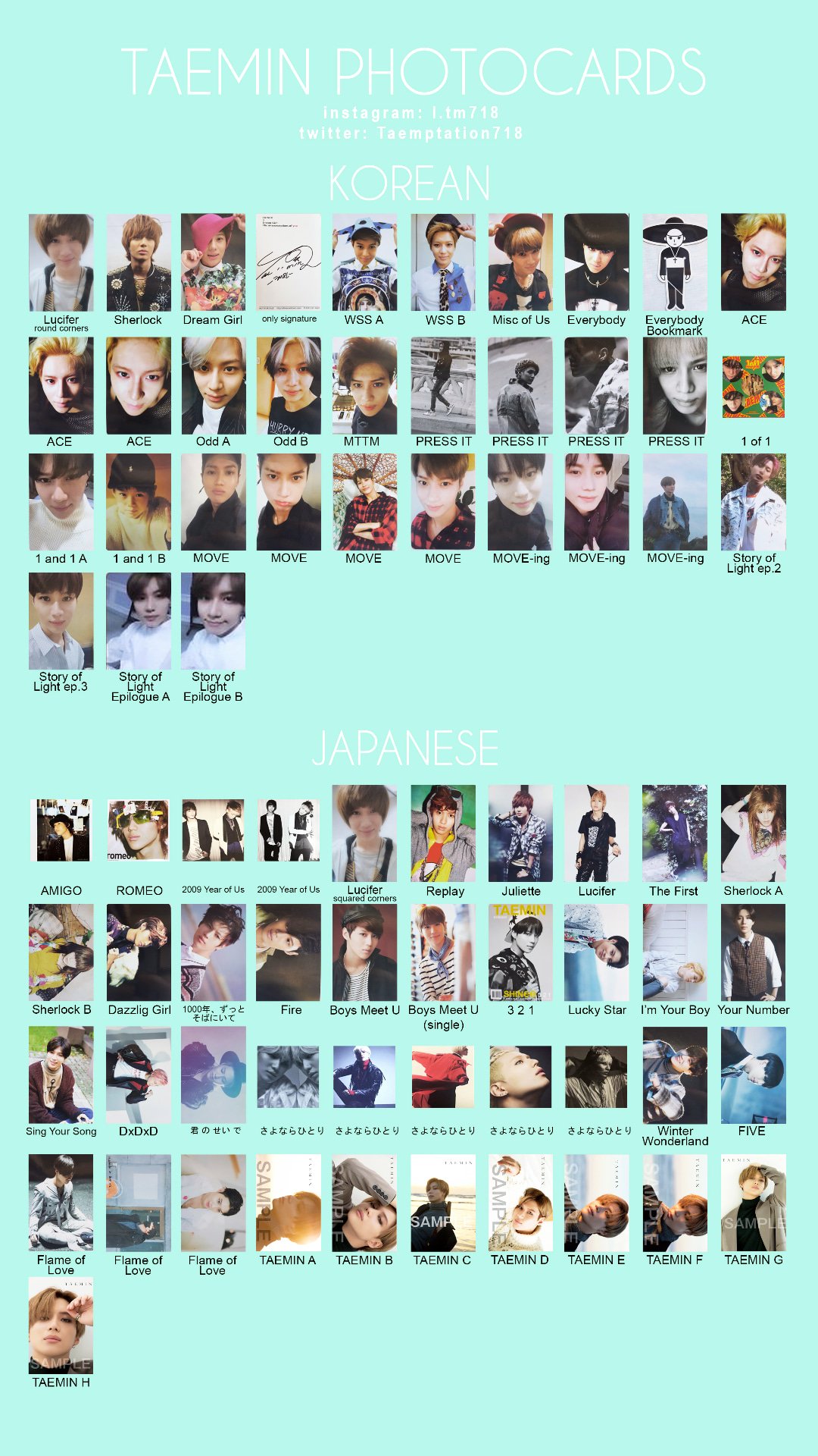 Taemin Everybody Photocard