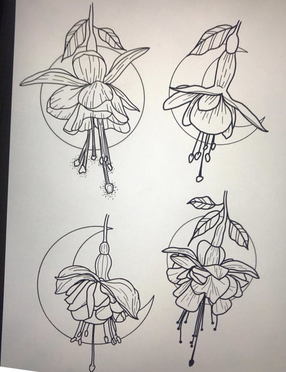 Fuschia Flower Tattoo