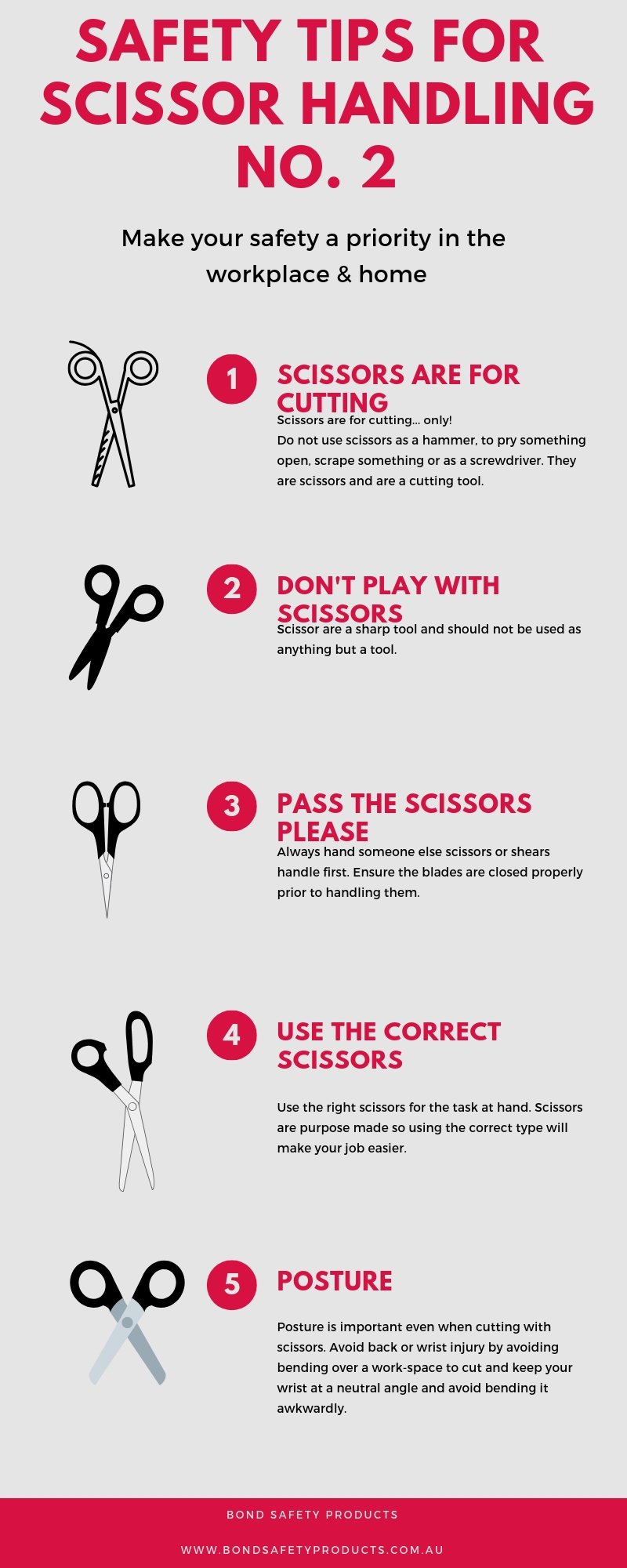 Bond Safety Products on Twitter: "Safety tips for using scissors in the ...