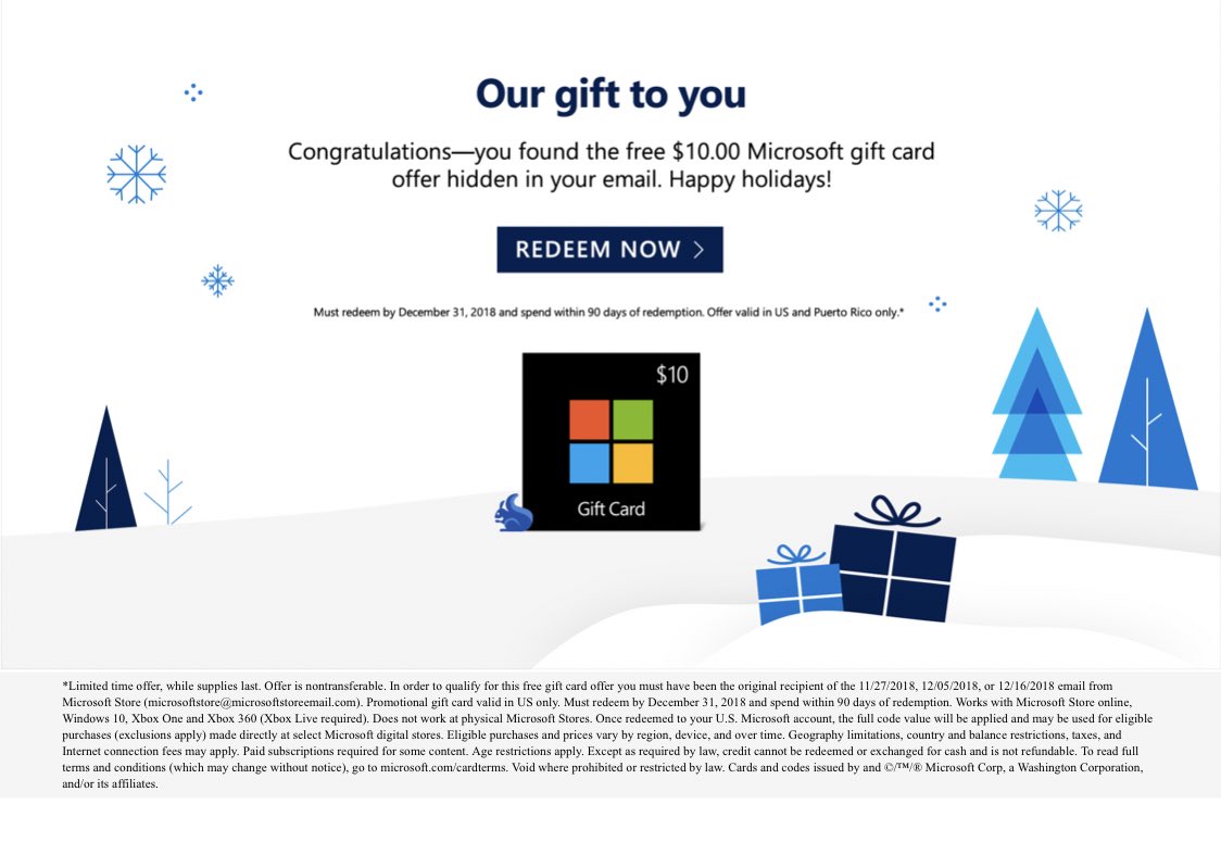 Free $10 Microsoft gift card. Seriously. | Union Video Game Forums